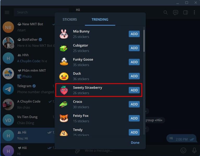 Hướng dẫn tải sticker Telegram đơn giản nhất