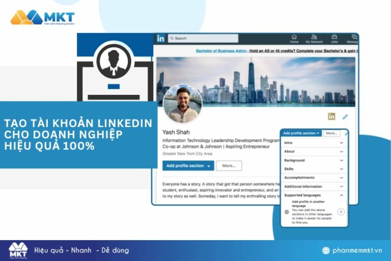Tạo Tài Khoản LinkedIn Cho Doanh Nghiệp Hiệu Quả 100%