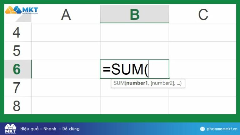 Cách sử dụng hàm SUM trong Excel văn phòng