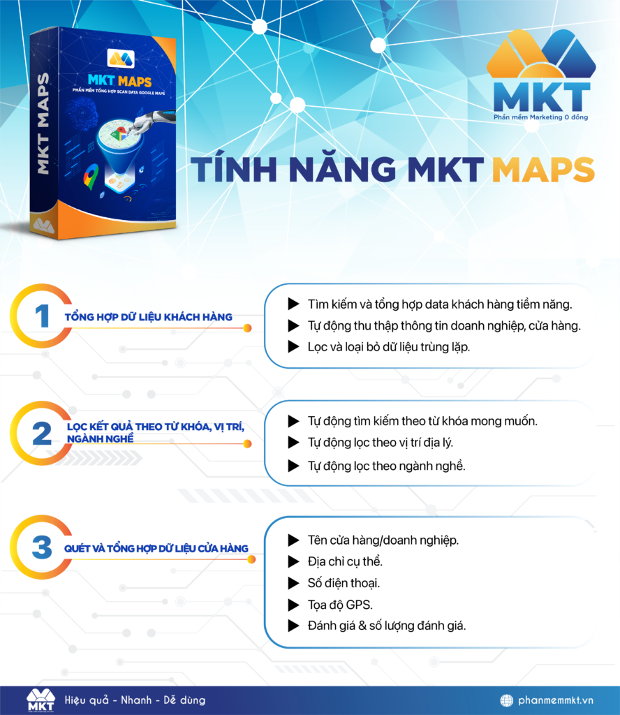 Phần mềm MKT Maps – Phần mềm tổng hợp scan data Google Maps