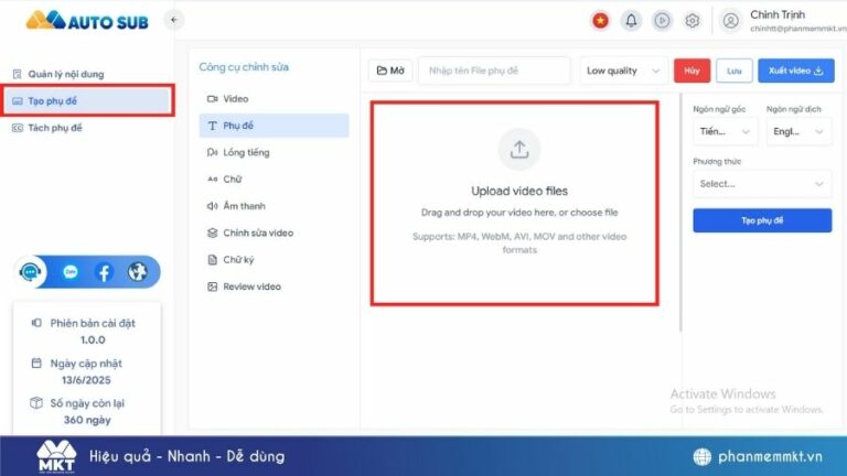 Autosub video: Tạo phụ đề tự động cho video chính xác 100%